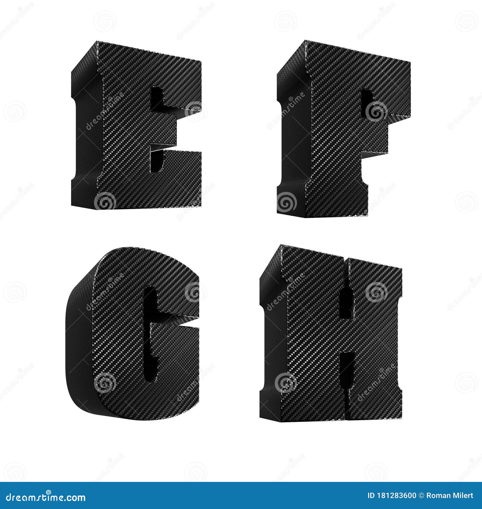 Carbon Fiber Alphabet, Letters E To H Stock Illustration - Illustration ...