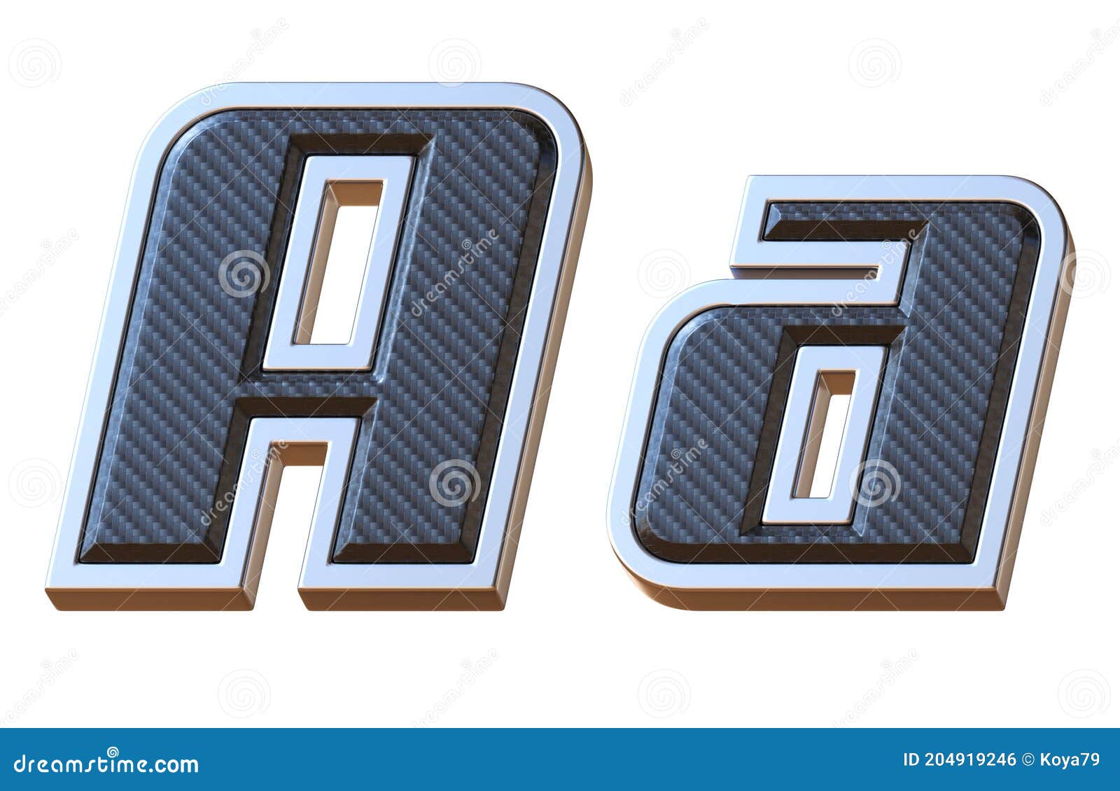 Carbon Fiber And Metallic Font, 3d Rendering, Letter A Stock ...