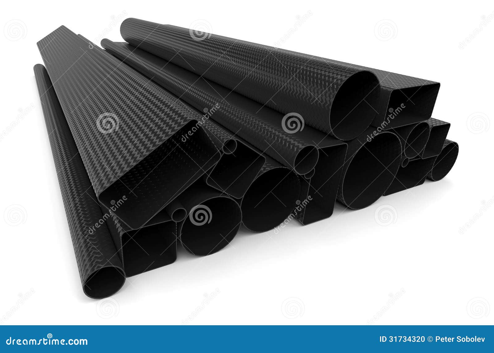 Carbon fiber tubes stock illustration. Illustration of composite - 31734320