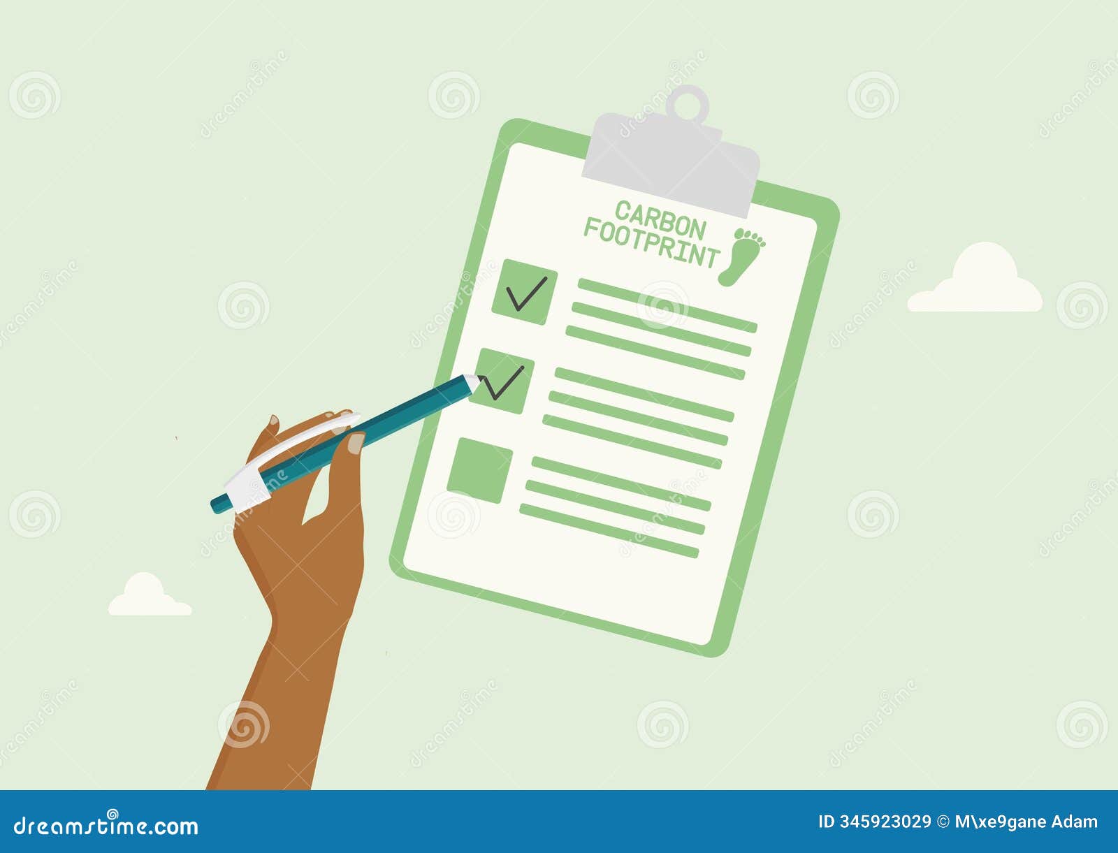 Carbon Footprint Checklist for Sustainable Actions Stock Illustration ...