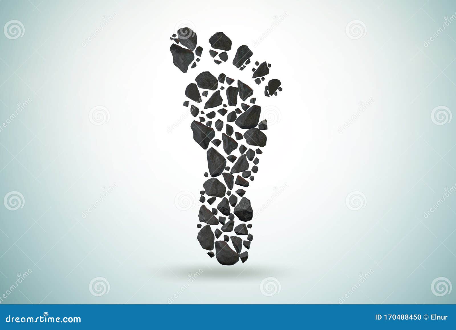 Carbon Footprint Concept - 3d Rendering Stock Illustration ...
