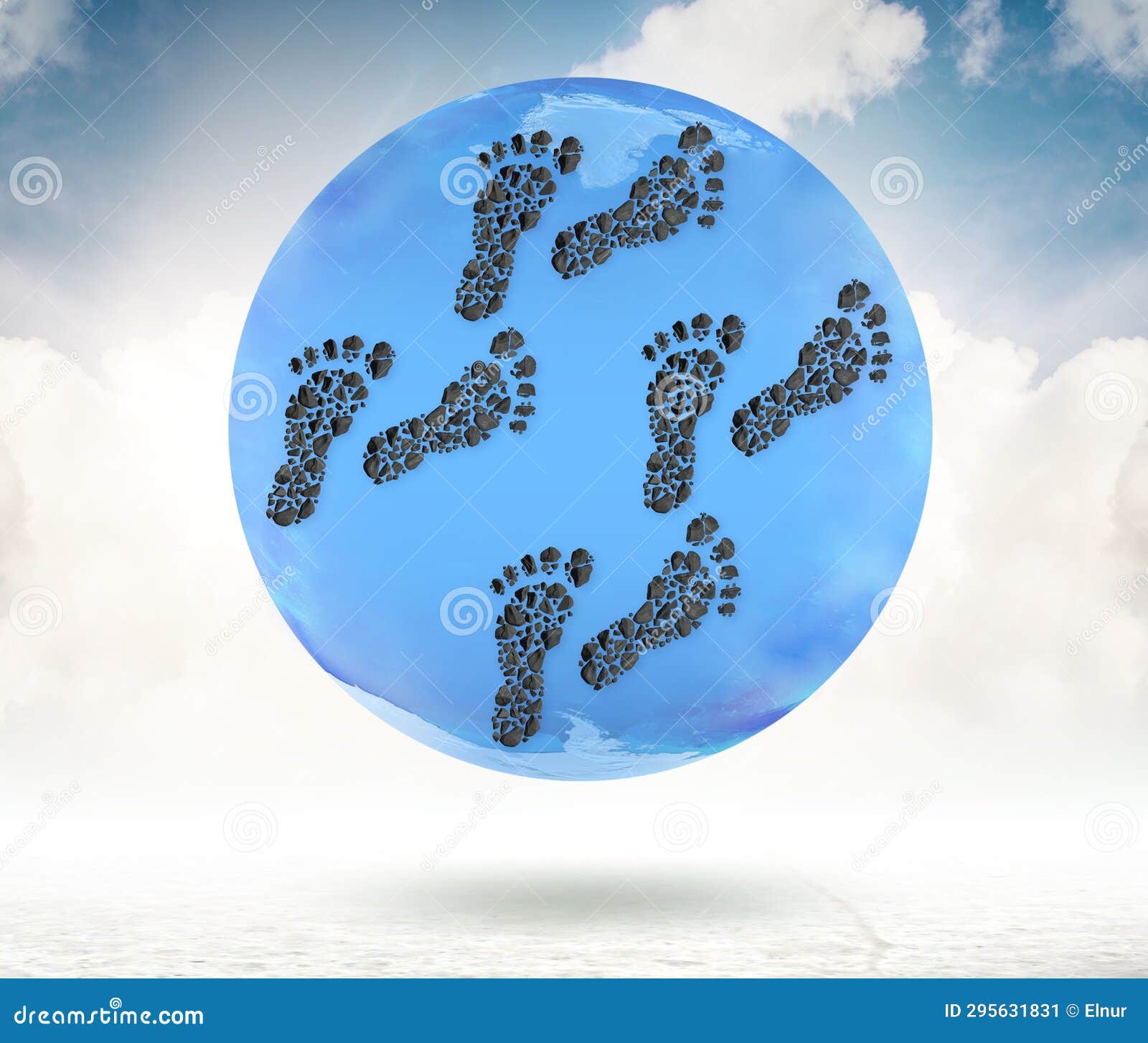 Carbon Footprint Concept - 3d Rendering Stock Illustration ...