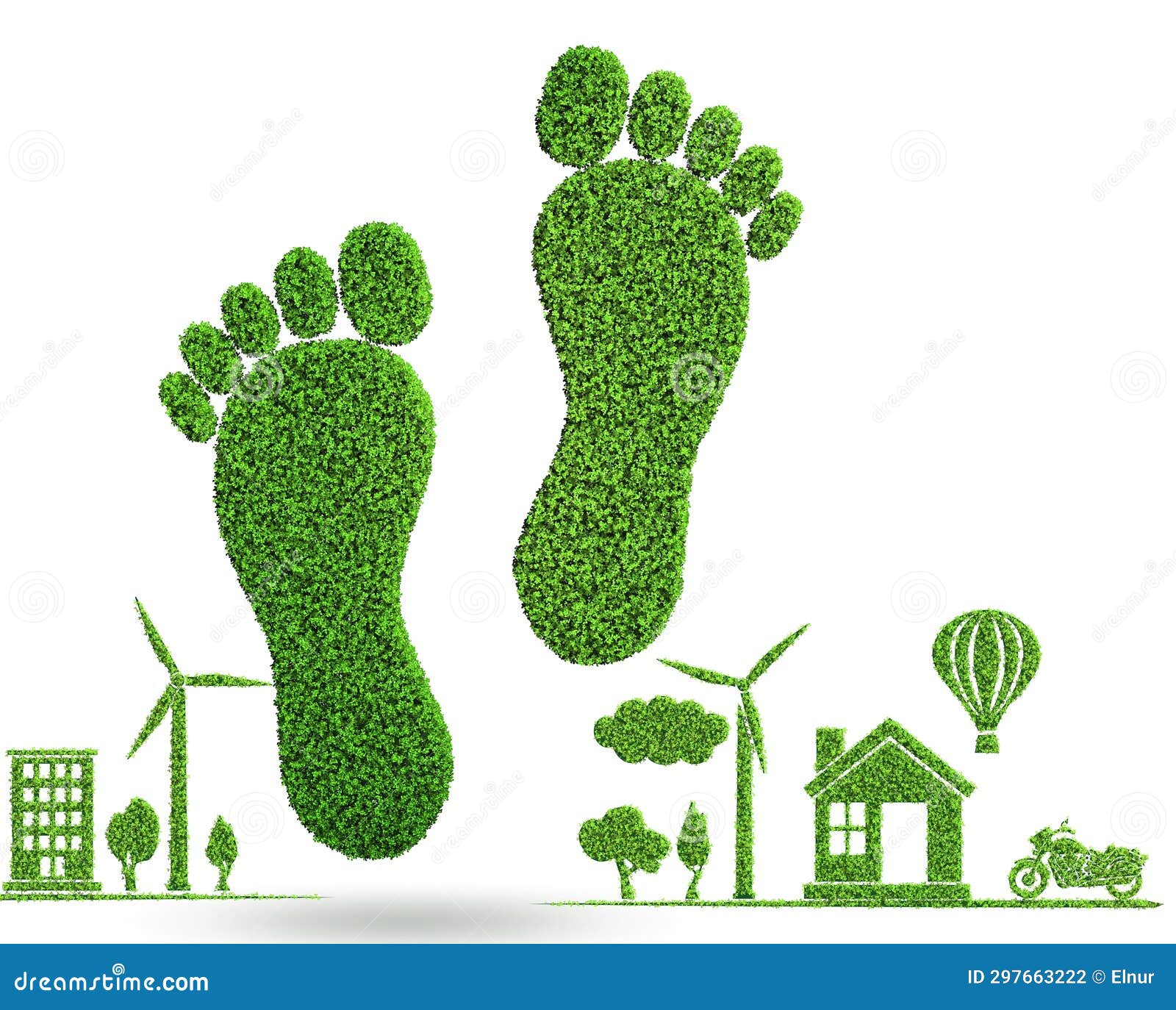 Carbon Footprint Concept - 3d Rendering Stock Illustration ...