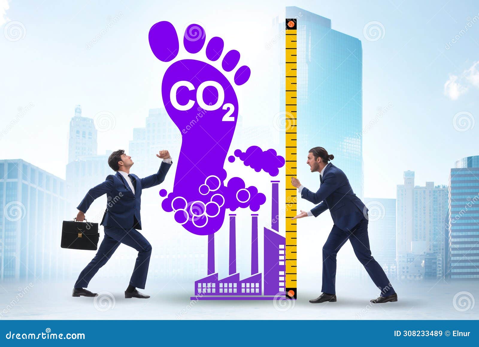 Carbon Footprint Concept with Pollution Stock Image - Image of ...