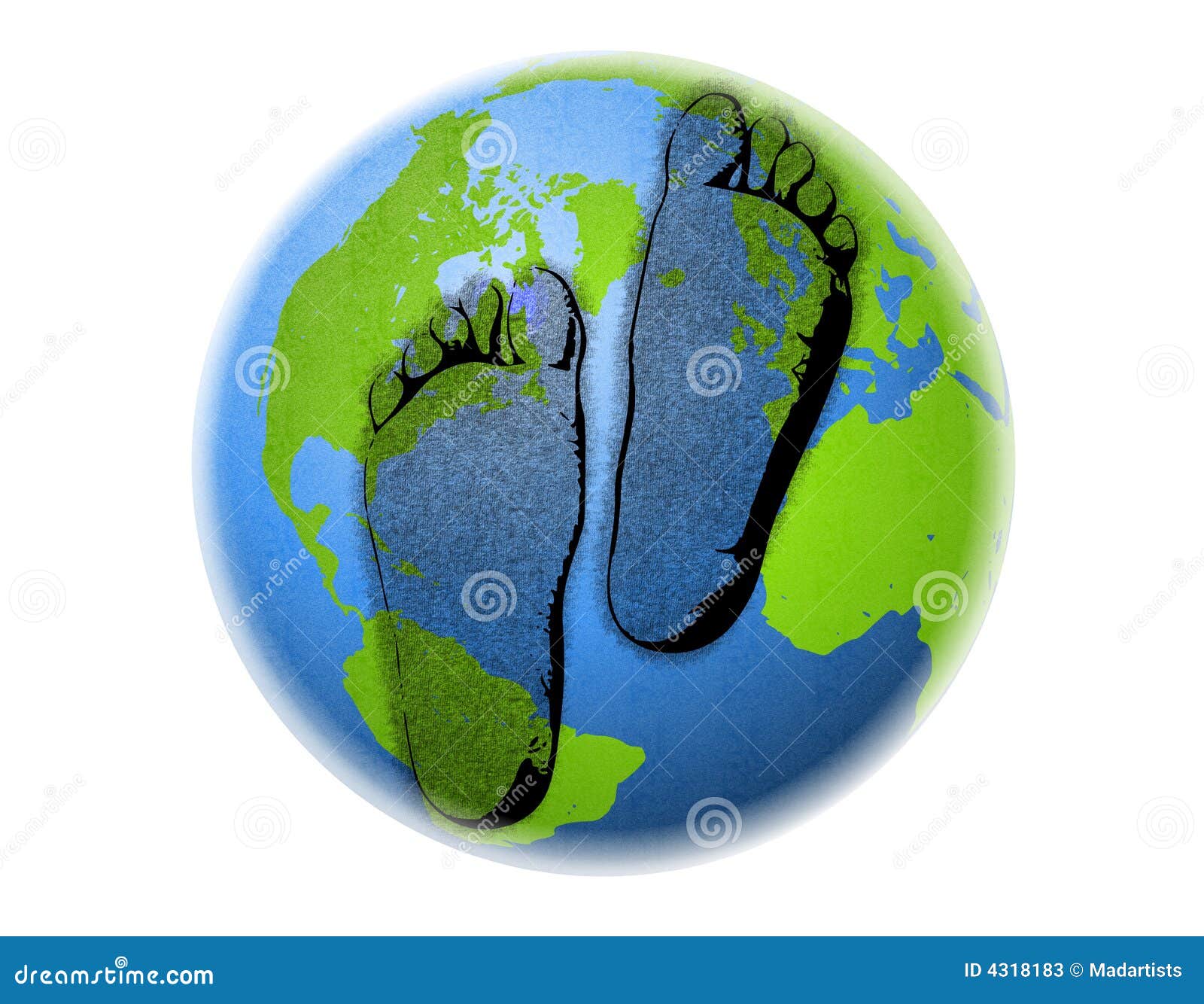 Carbon Footprints Earth Abstract Stock Illustration - Illustration of ...