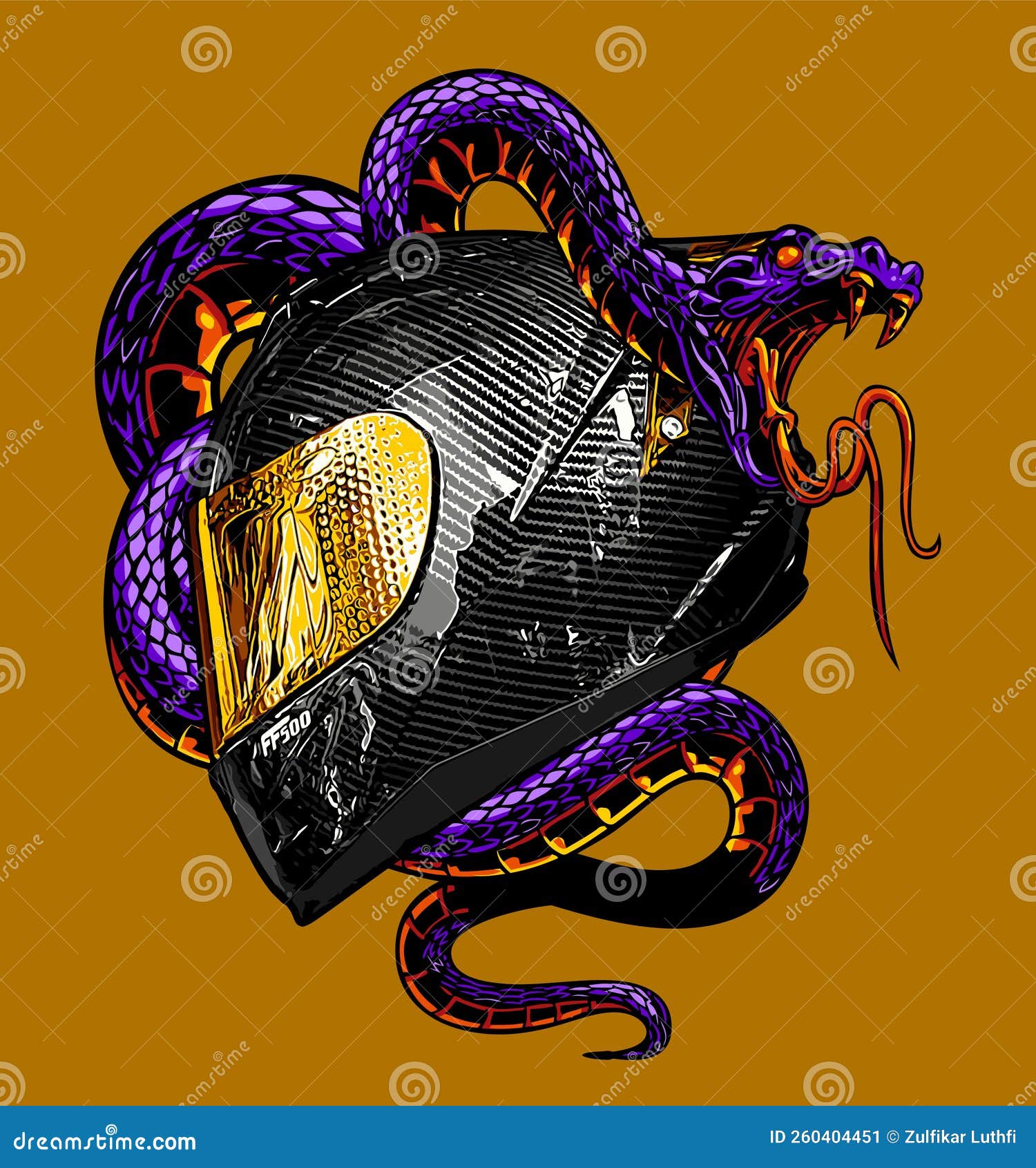 Carbon helmet stock vector. Illustration of race, snake - 260404451