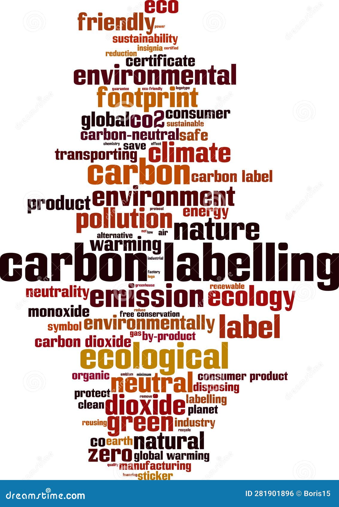 Carbon Labelling Word Cloud Stock Vector - Illustration of global ...