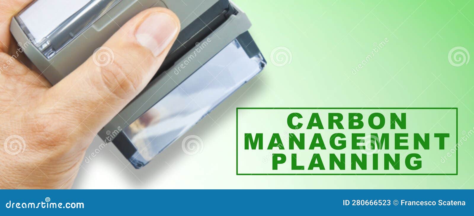 Carbon Management Plannning Concept with Text and Stamp Stock ...