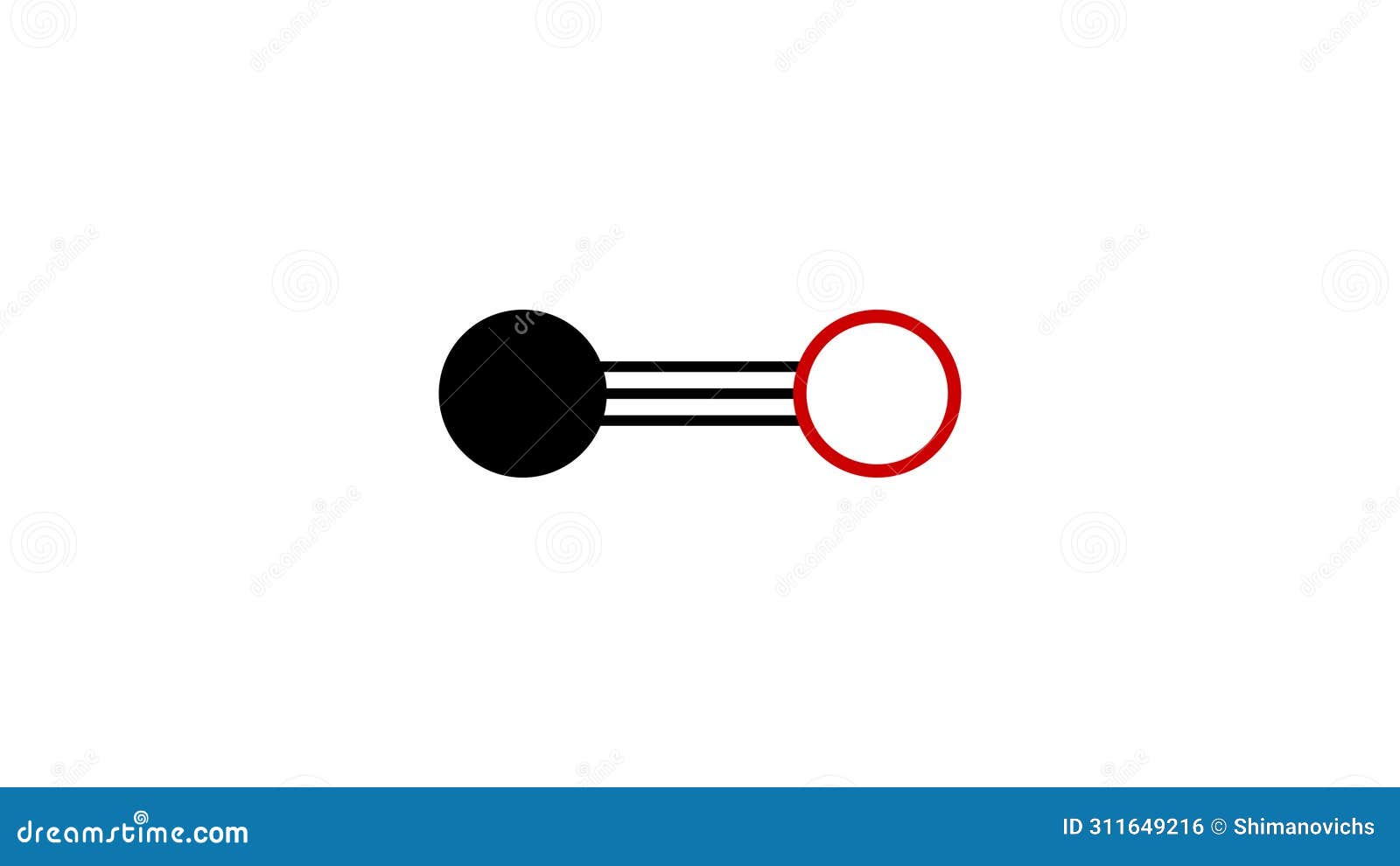 Carbon Monoxide Molecule, Structural Chemical Formula, Ball-and-stick ...