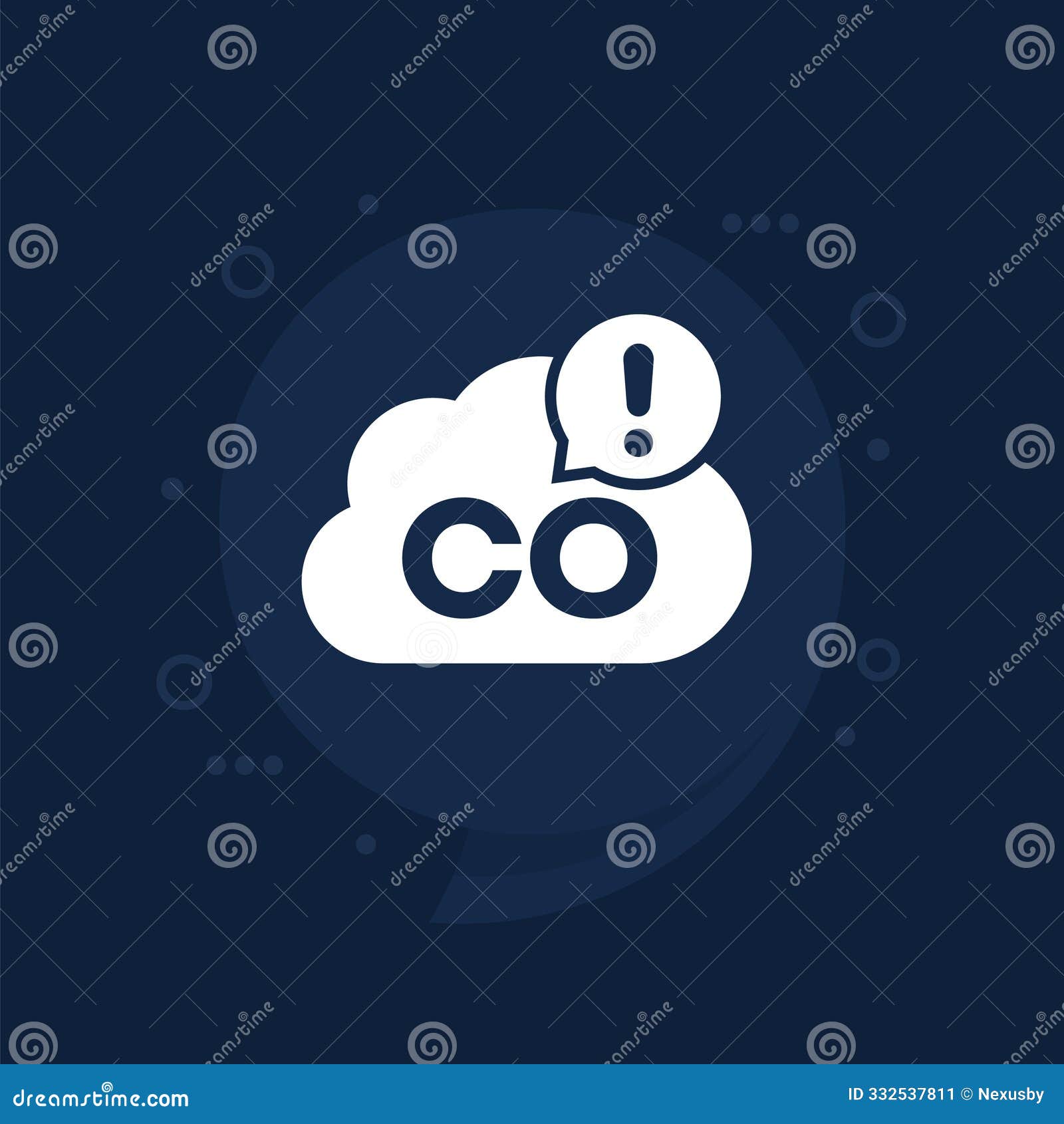Carbon Monoxide Warning Icon, CO Gas Vector Stock Illustration ...