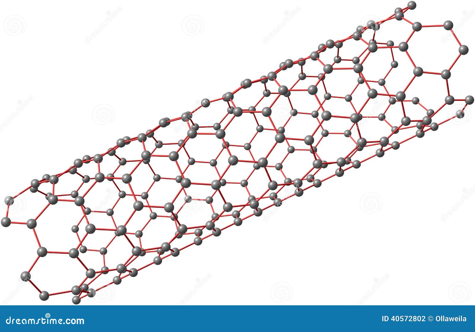 Carbon Nanotube on White Background Stock Illustration - Illustration ...