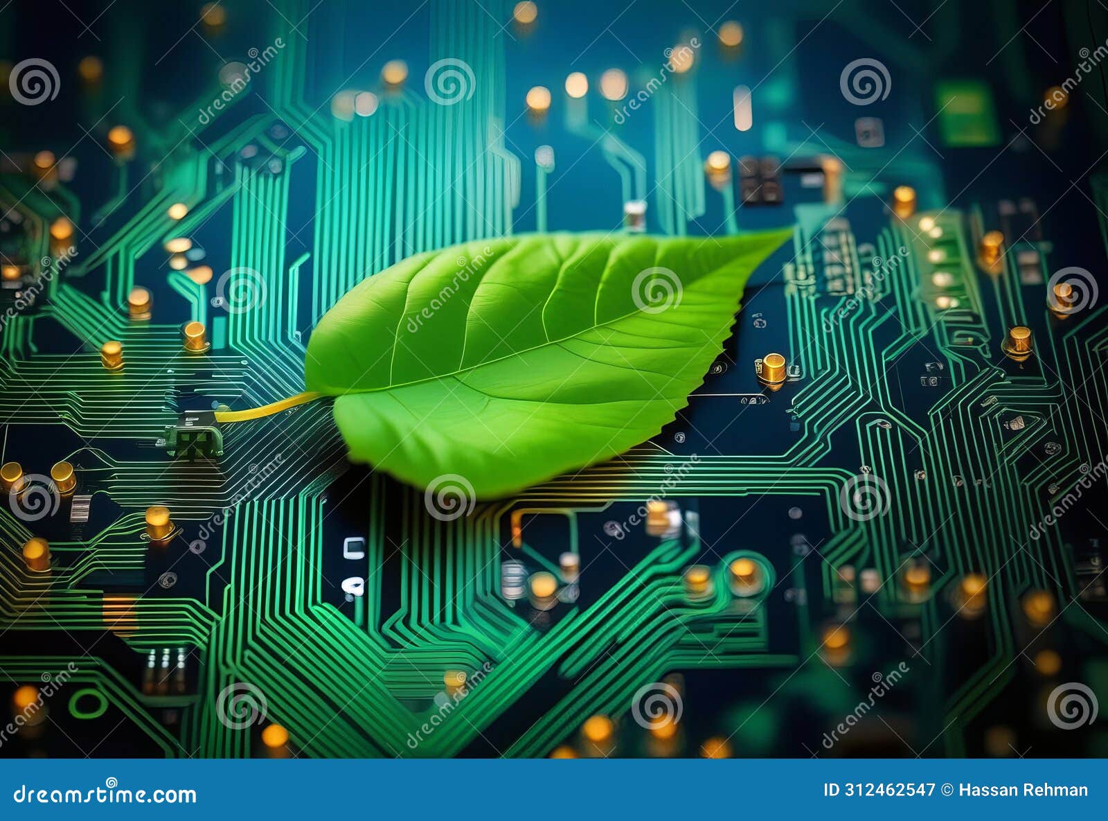 Carbon Neutral, ESG Concepts. Green Leaf Inside a Computer Circuit ...