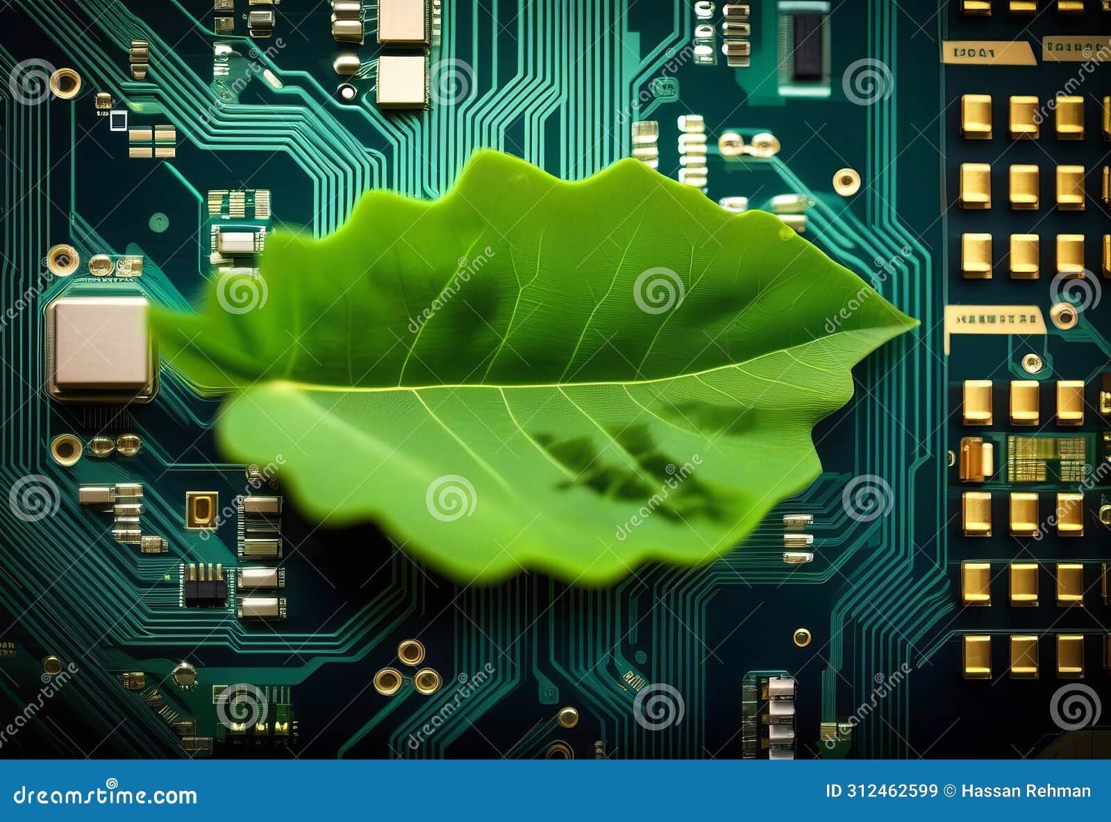 Carbon Neutral, ESG Concepts. Green Leaf Inside a Computer Circuit ...