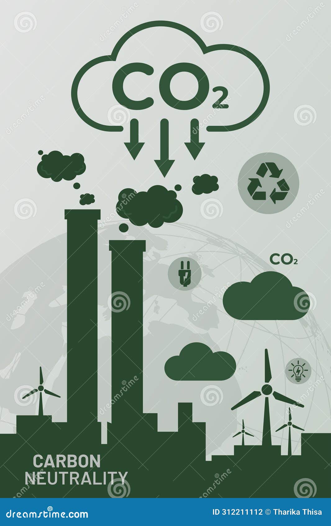 Carbon Neutrality and Net Zero Concept. Vector Banner Design Stock ...