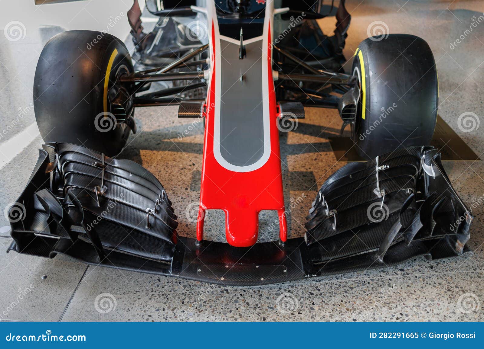 Carbon Nose, Front Wing and Front Wheels of an Italian Competition Car ...
