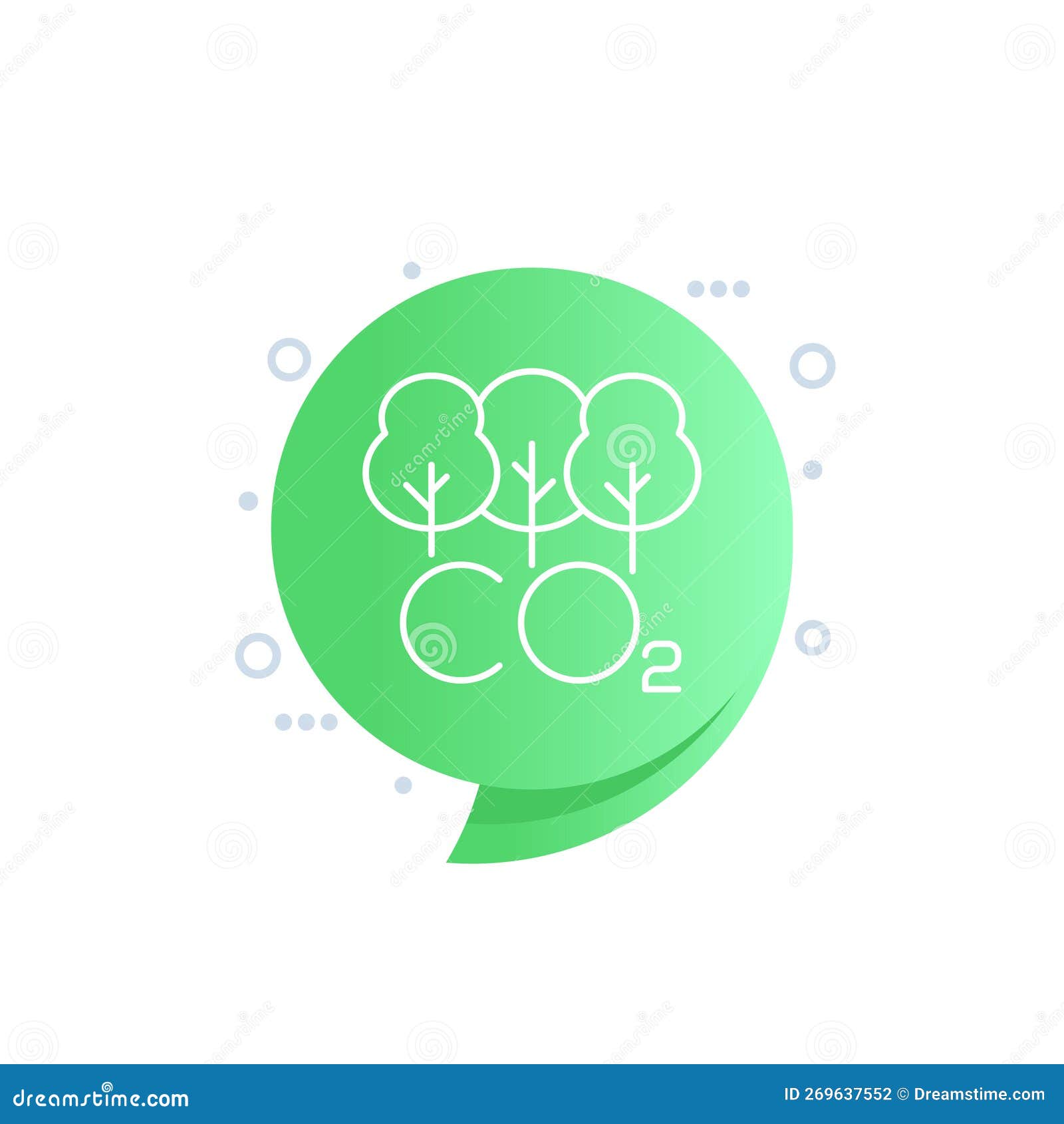 Carbon Offset and Reducing Co2 Gas Line Icon Stock Vector ...