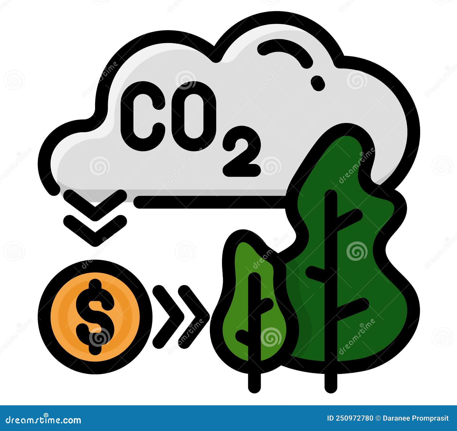 Carbon offset stock vector. Illustration of climate - 250972780