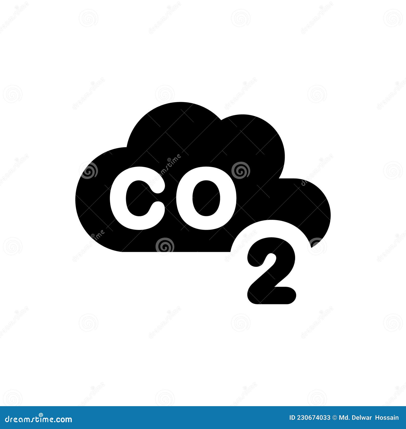 Carbon CO2 Pollution Emission Fume Air Puff Cloud Vector Icon, Dioxide ...