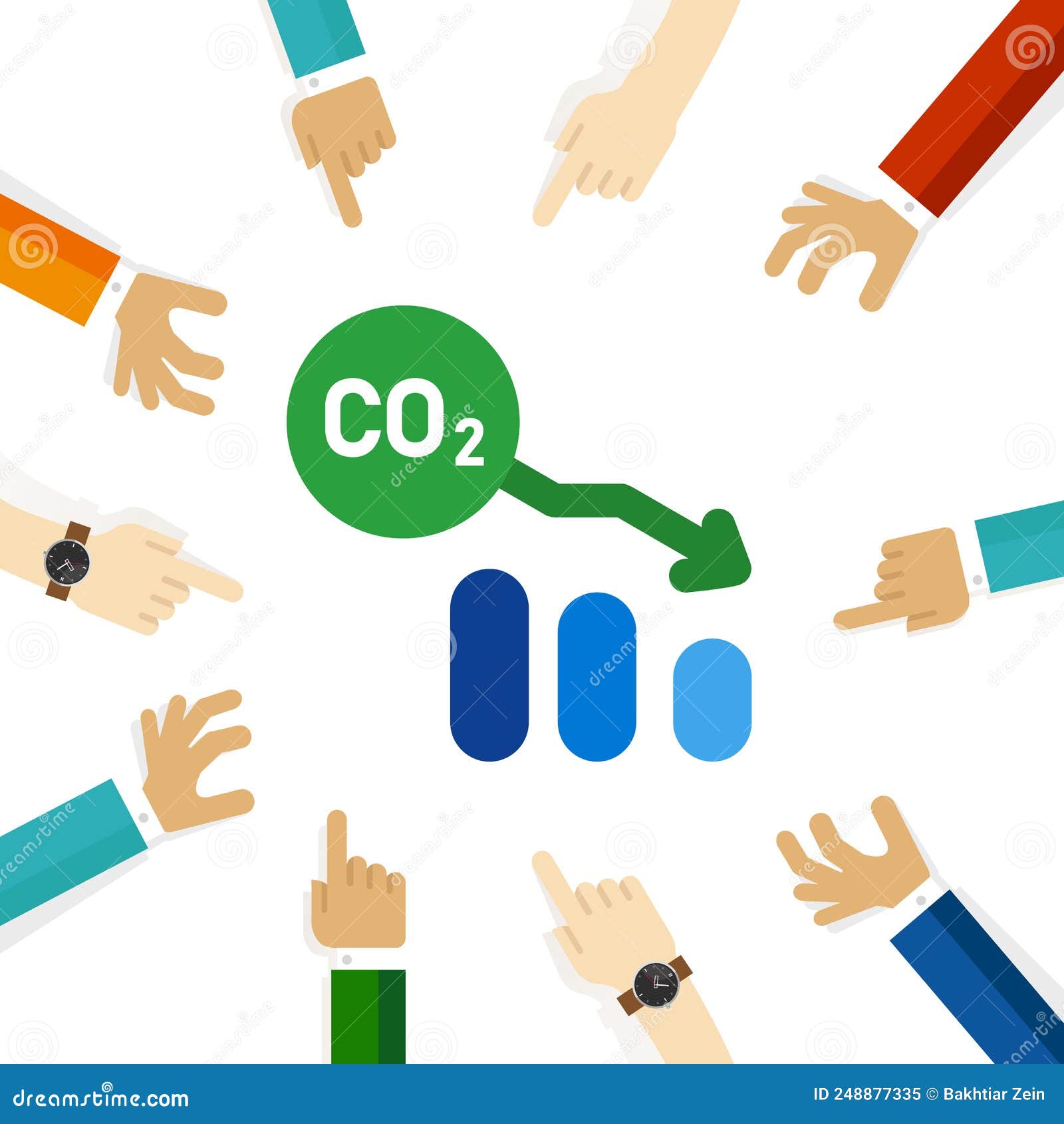 Carbon Reduction Decrease CO2 Gas Environment Target Emission Chart ...