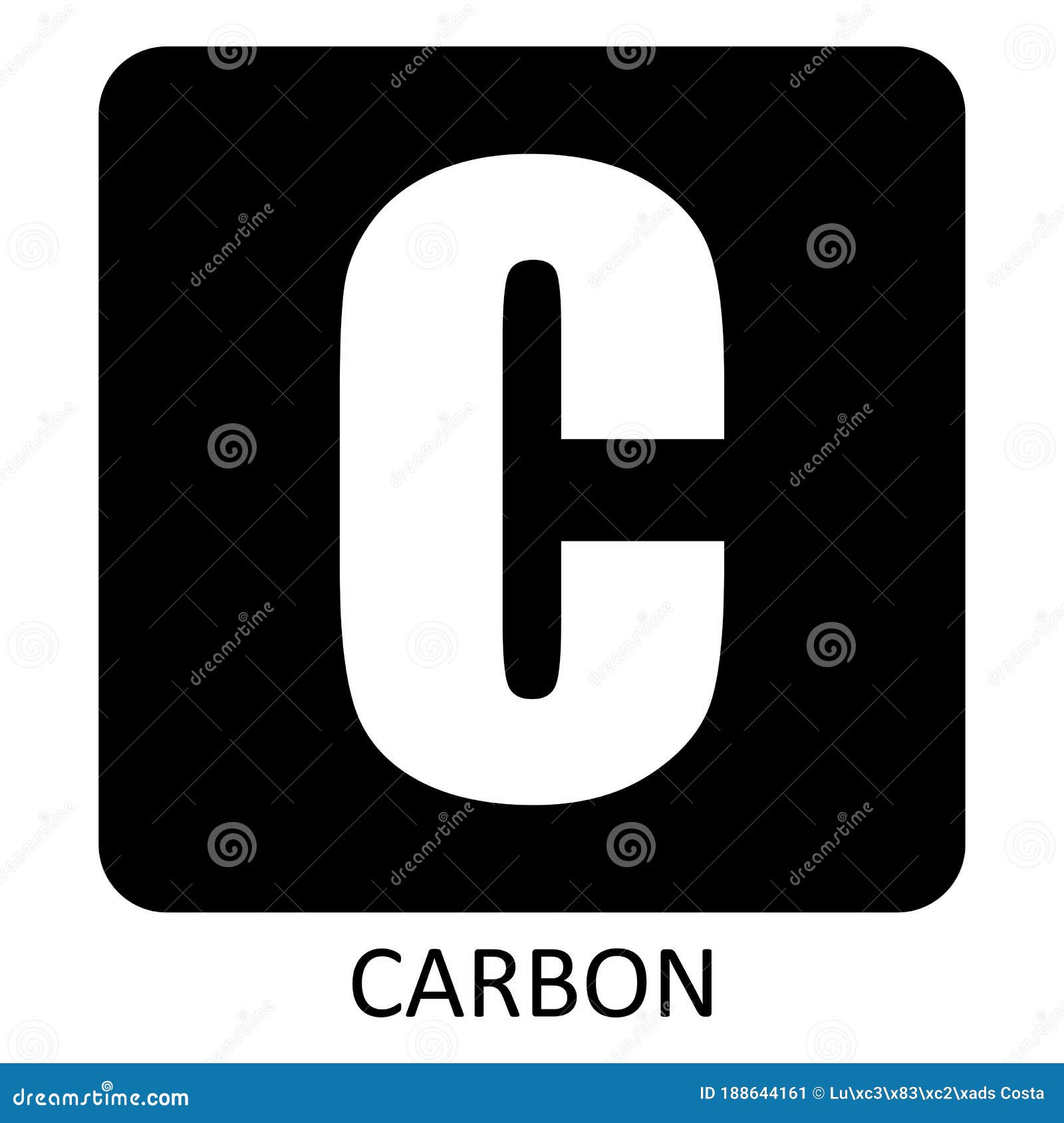 Carbon Symbol - C. Element Of The Periodic Table On White Ball With ...