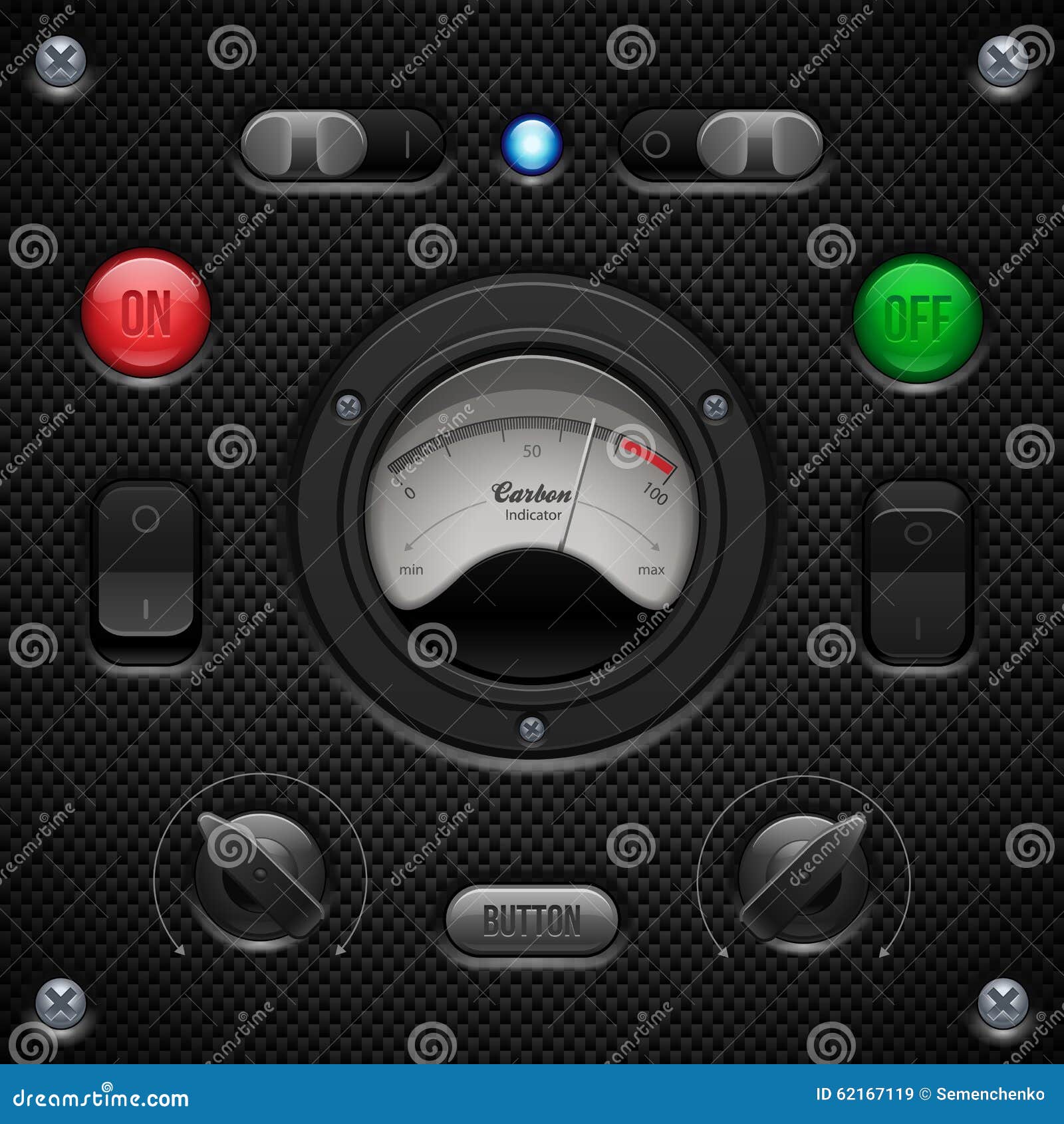 Carbon UI Application Software Controls Set. Stock Vector ...