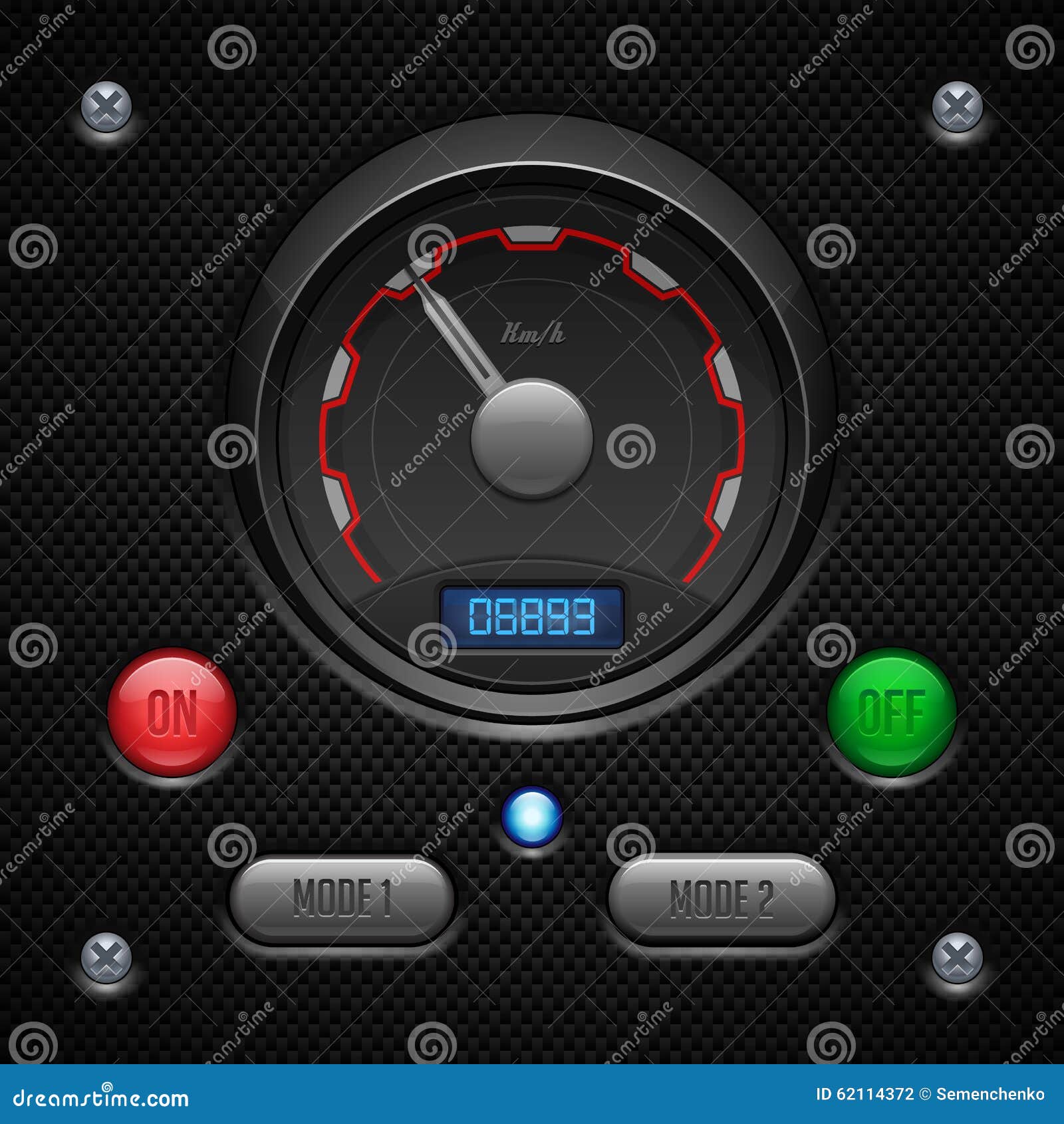 Carbon UI Application Software Controls Set. Switch, Button, Lamp, Car ...