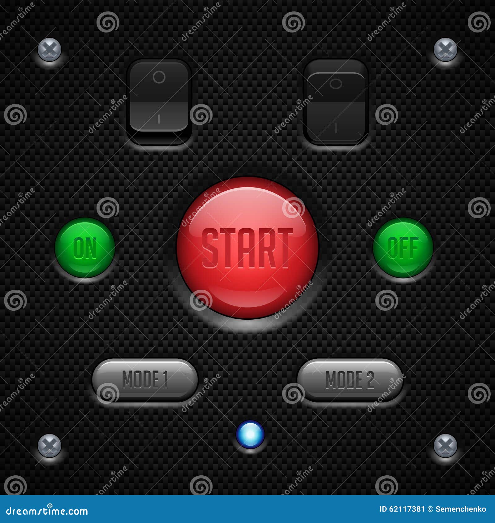 Carbon UI Application Software Controls Set. Switch, Knobs, Button ...