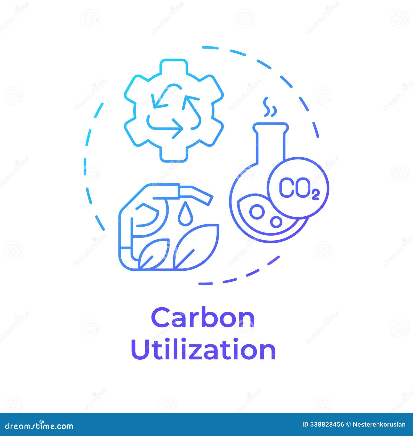 Carbon Utilization Blue Gradient Concept Icon Vector Illustration | CartoonDealer.com #338828456