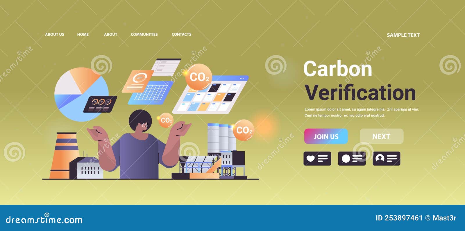 Carbon Verification Concept Businessman Analyzing Statistic Data ...