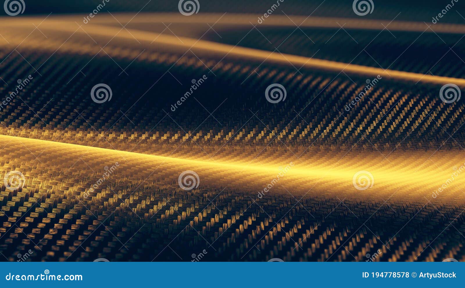 Carbon Wave Texture Gold Pattern Close-up Background Stock Illustration ...