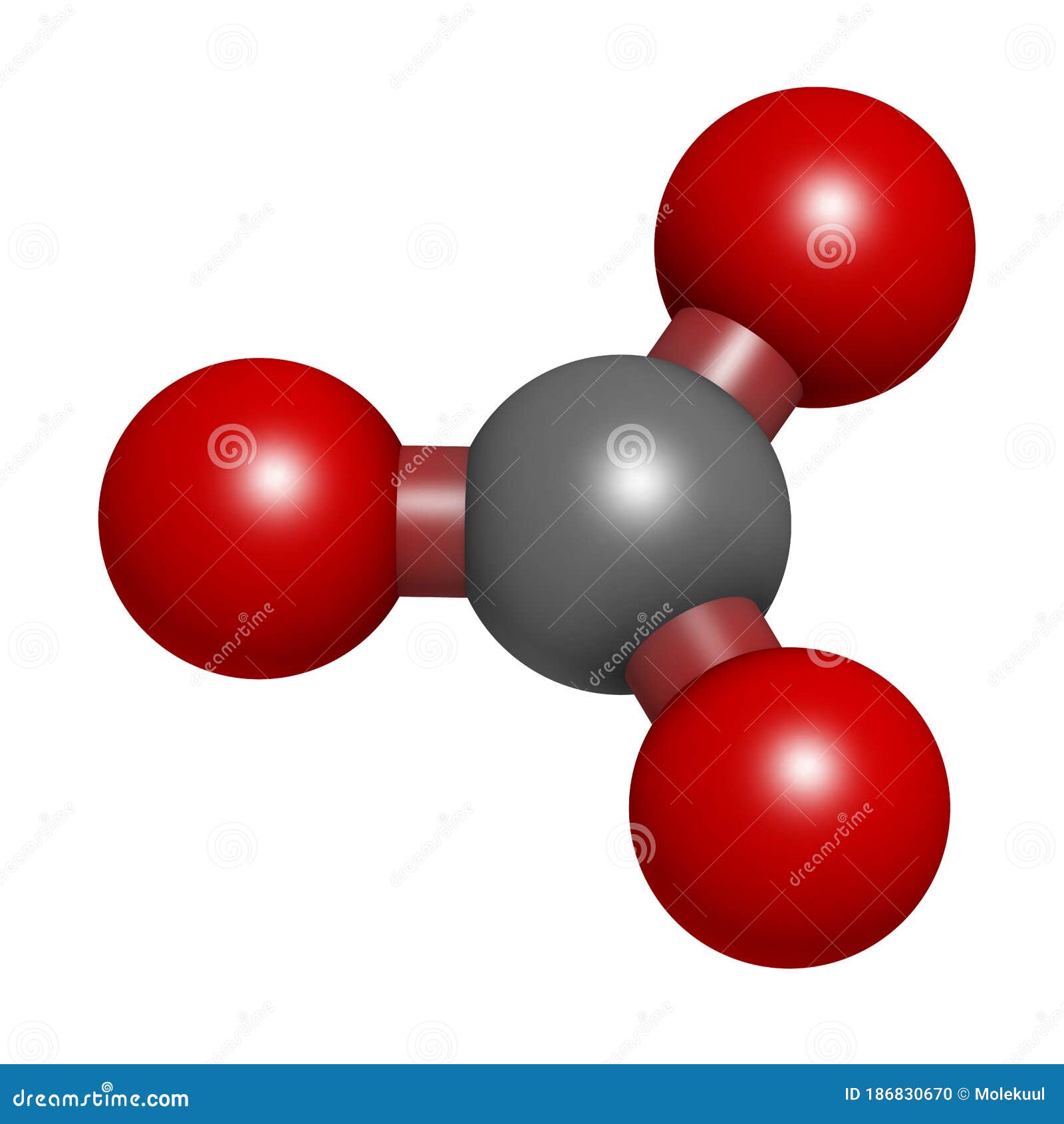 Carbonate Anion, Chemical Structure. 3D Rendering Stock Illustration ...
