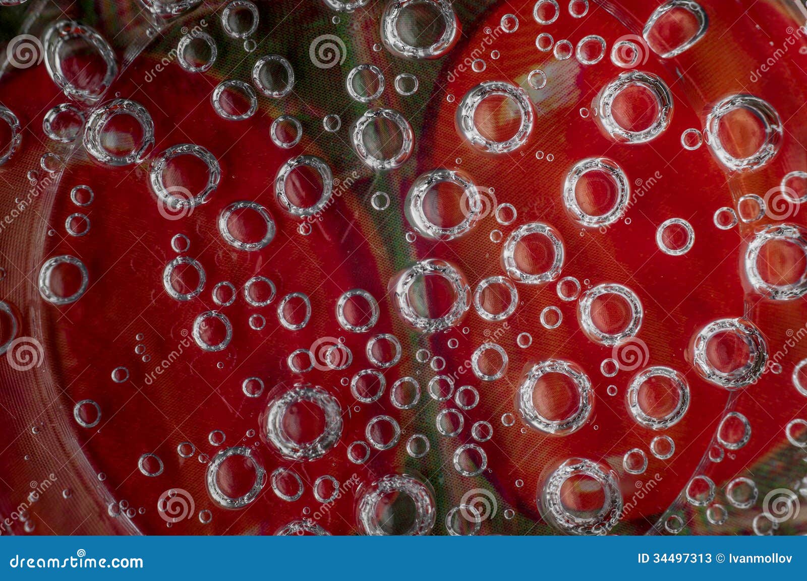 Carbonated Drink Bubbles on Red Colored Background Stock Image - Image ...