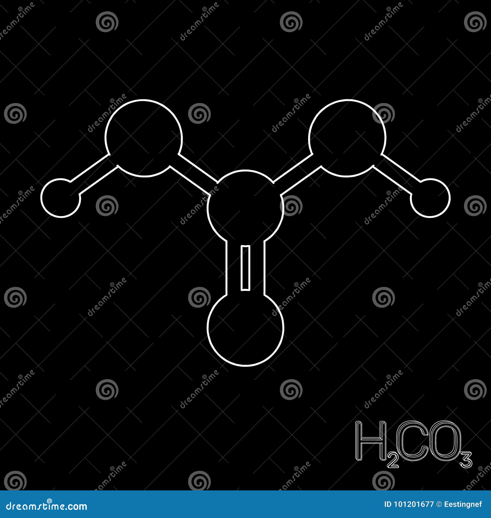 Carbonic Acid Model Molecule. Isolated on Black Background Stock Vector ...
