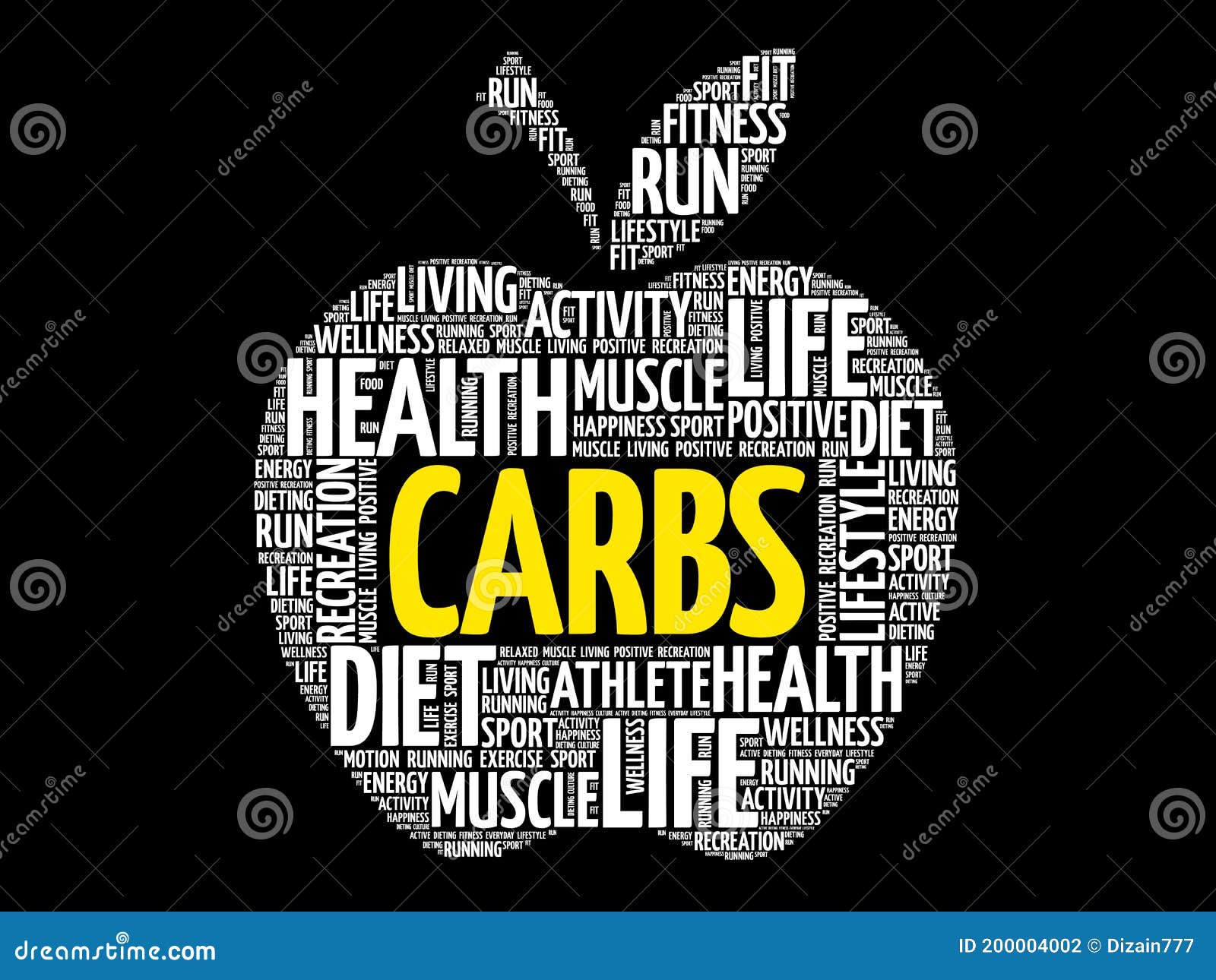 Carbs apple word cloud stock illustration. Illustration of apple ...