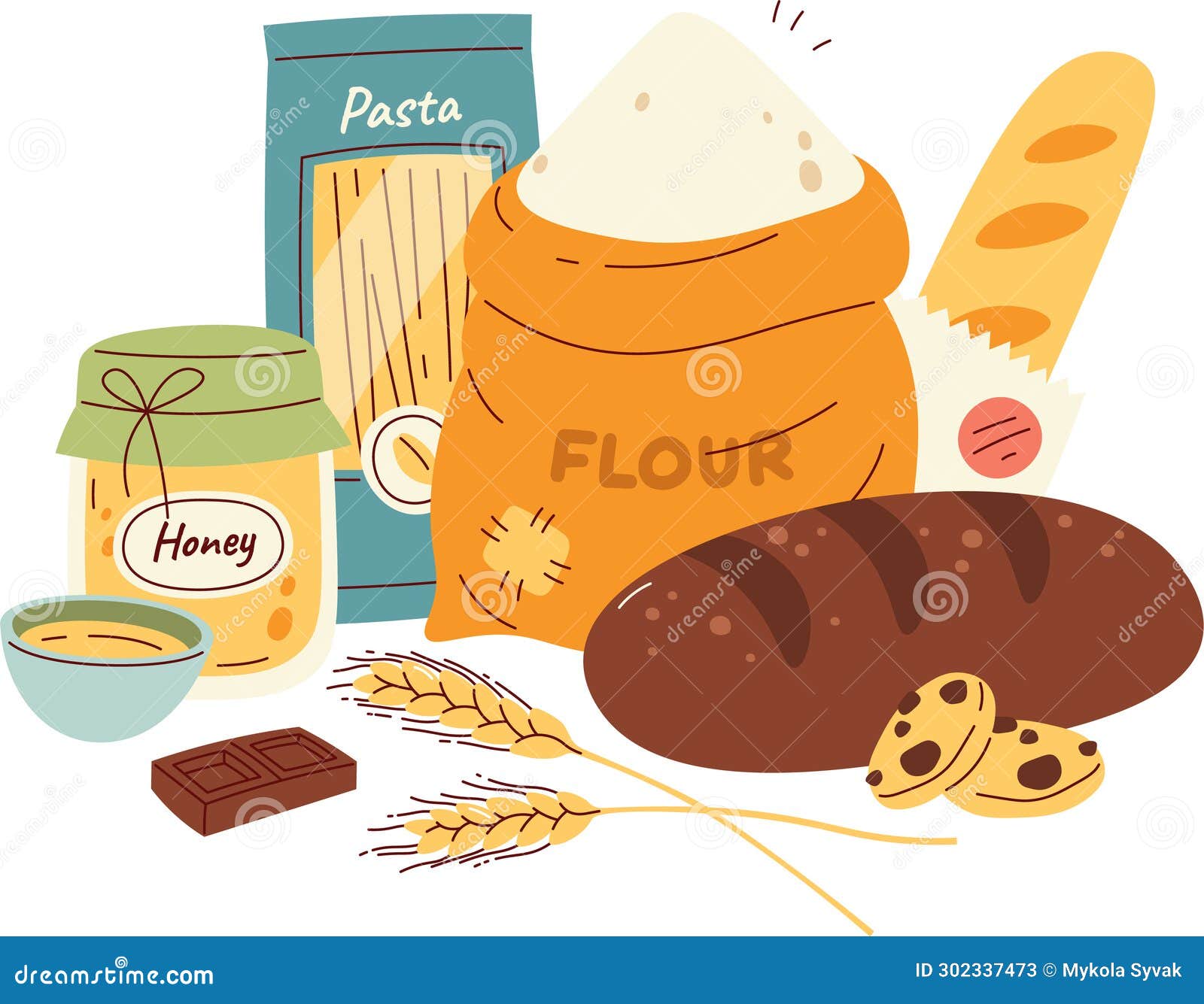 Carbs Food Group stock vector. Illustration of energy - 302337473