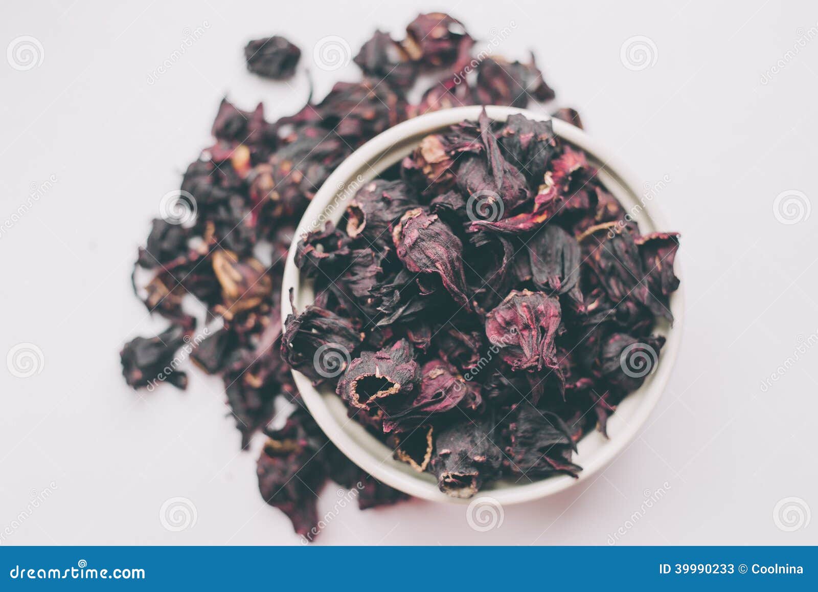 Carcade Tea Dry Flowers in a Bowl Stock Image - Image of filters, grey ...