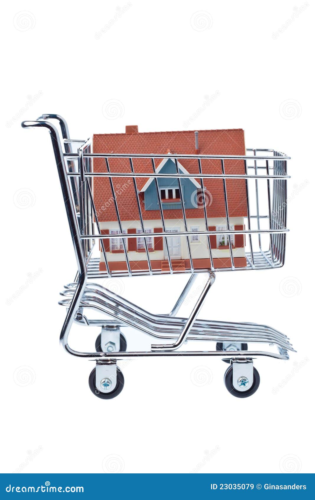 Carcass House in Shopping Cart Stock Image - Image of finance, building ...