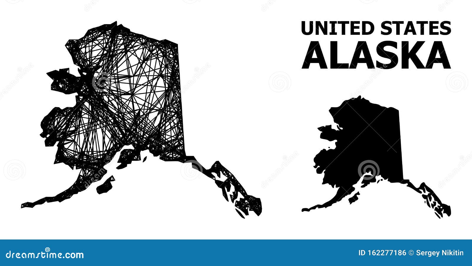 Carcass Map of Alaska State Stock Vector - Illustration of geographic ...