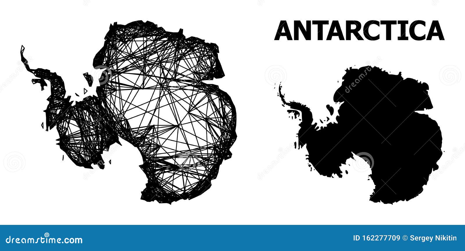 Carcass Map of Antarctica stock vector. Illustration of polar - 162277709