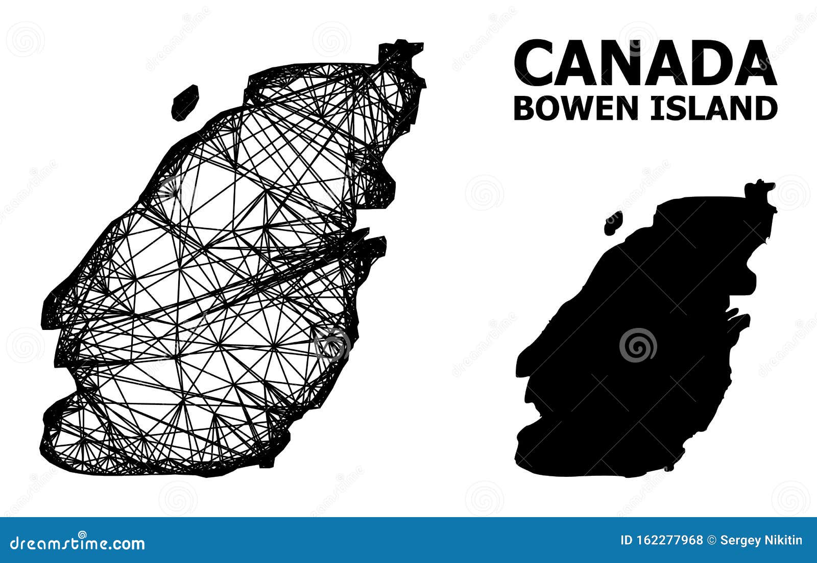 Net Map Of Bowen Island With Rainbow Colored Gradient Vector ...
