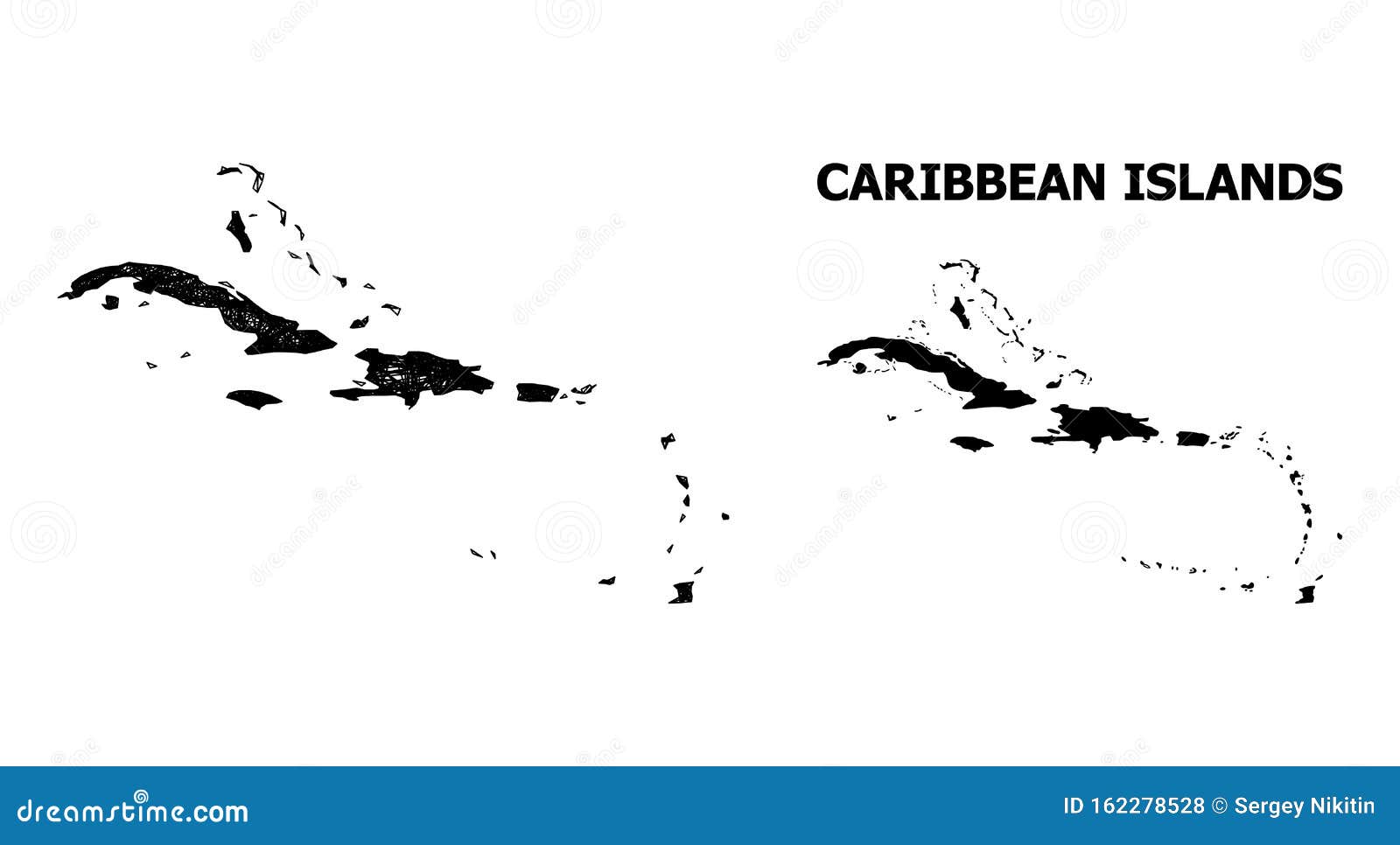 Carcass Map of Caribbean Islands Stock Vector - Illustration of mesh ...