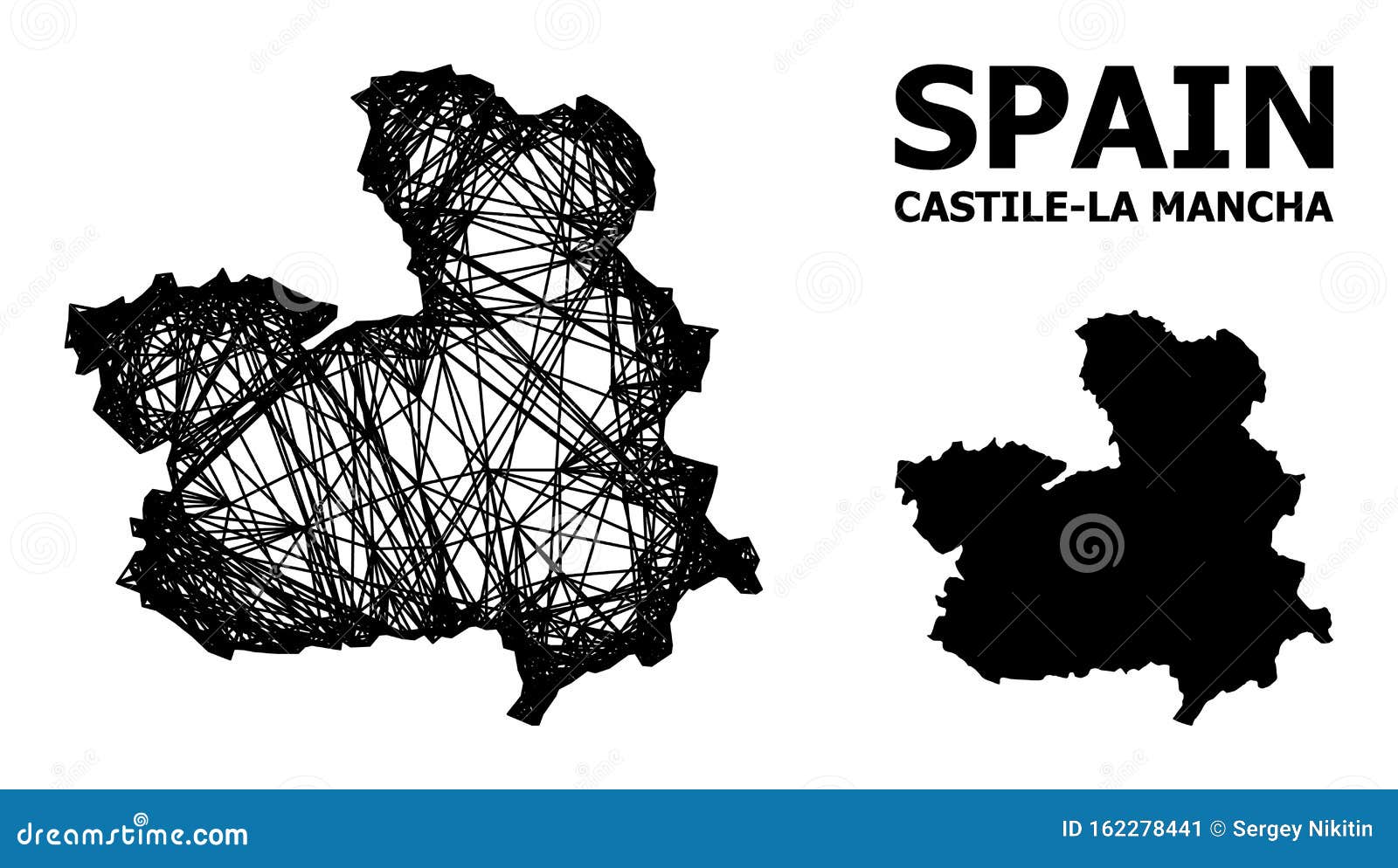 Carcass Map of Castile-La Mancha Province Stock Vector - Illustration ...
