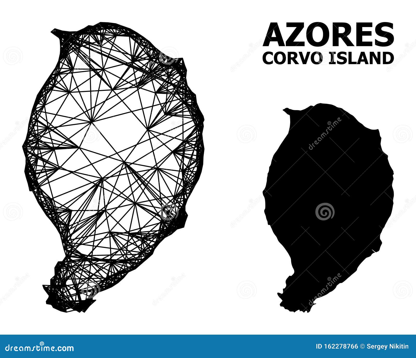 Carcass Map of Corvo Island Stock Illustration - Illustration of ...