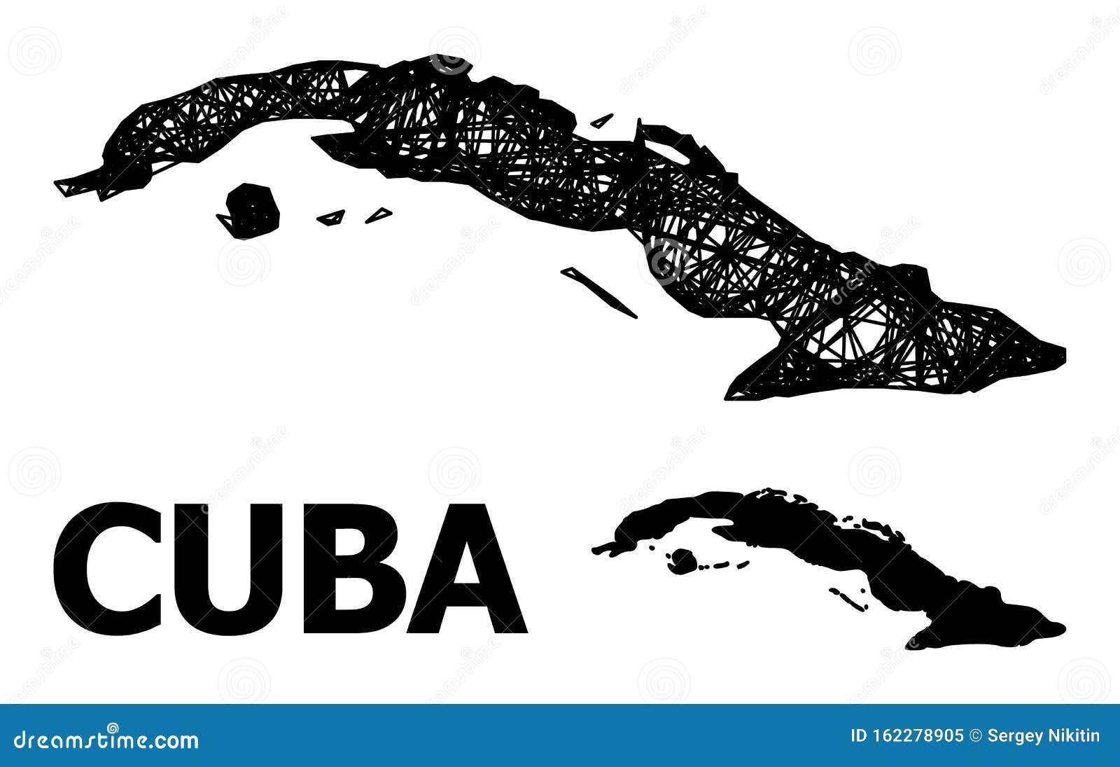 Carcass Map of Cuba stock illustration. Illustration of contour - 162278905