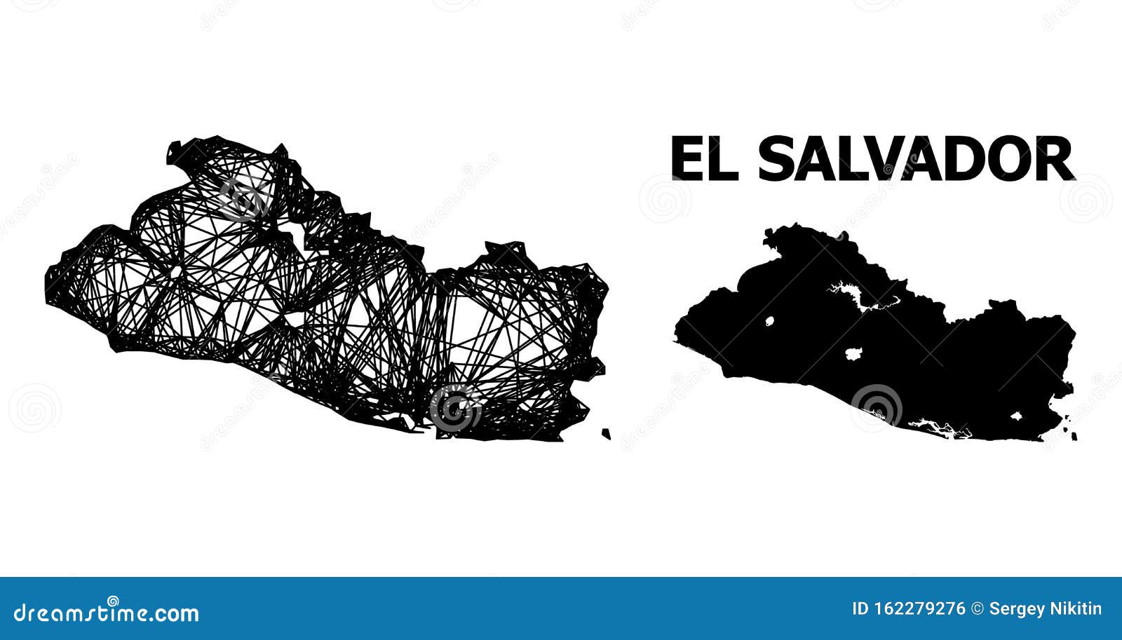 Carcass Map of El Salvador stock illustration. Illustration of linear ...