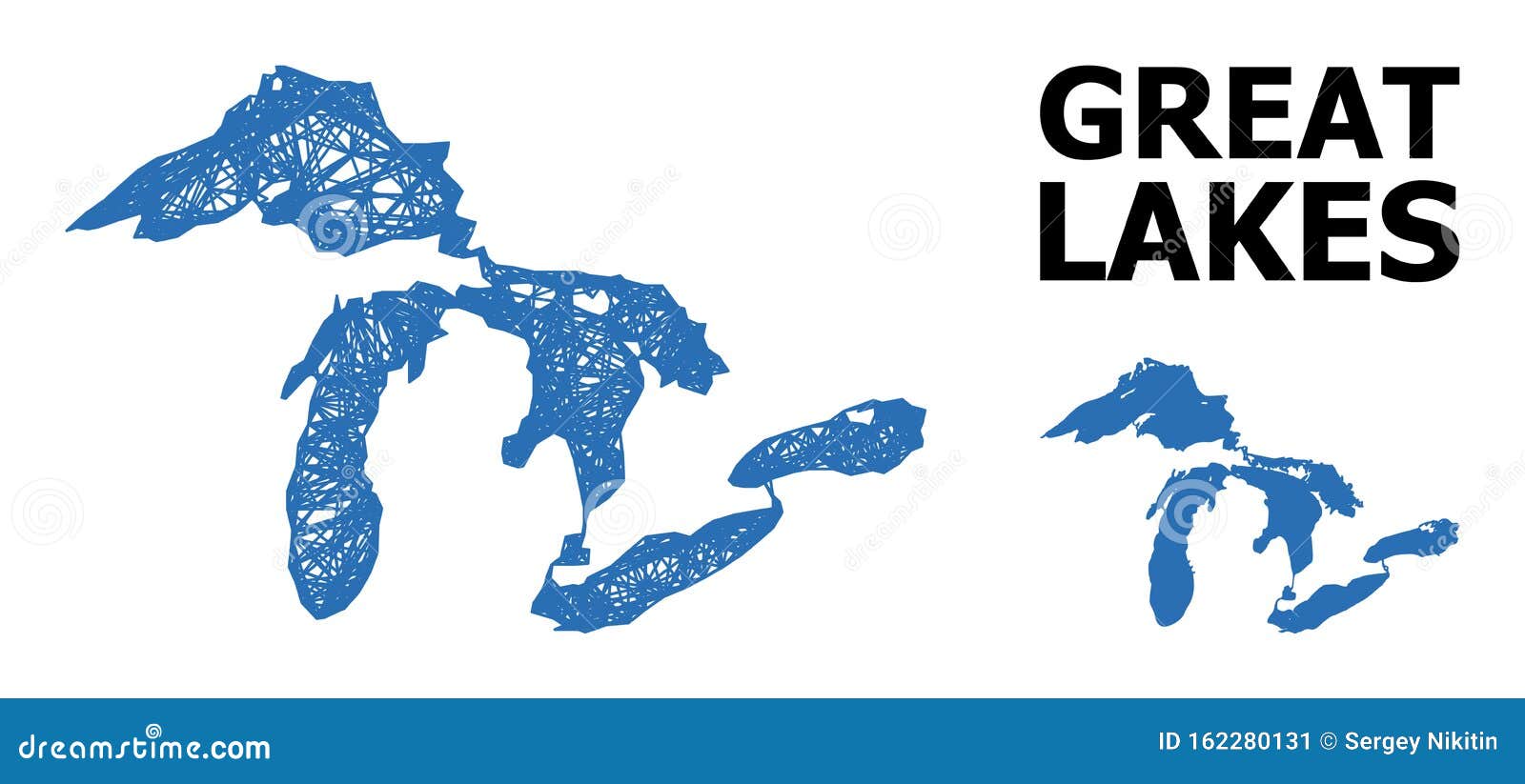 Carcass Map of Great Lakes stock illustration. Illustration of american ...