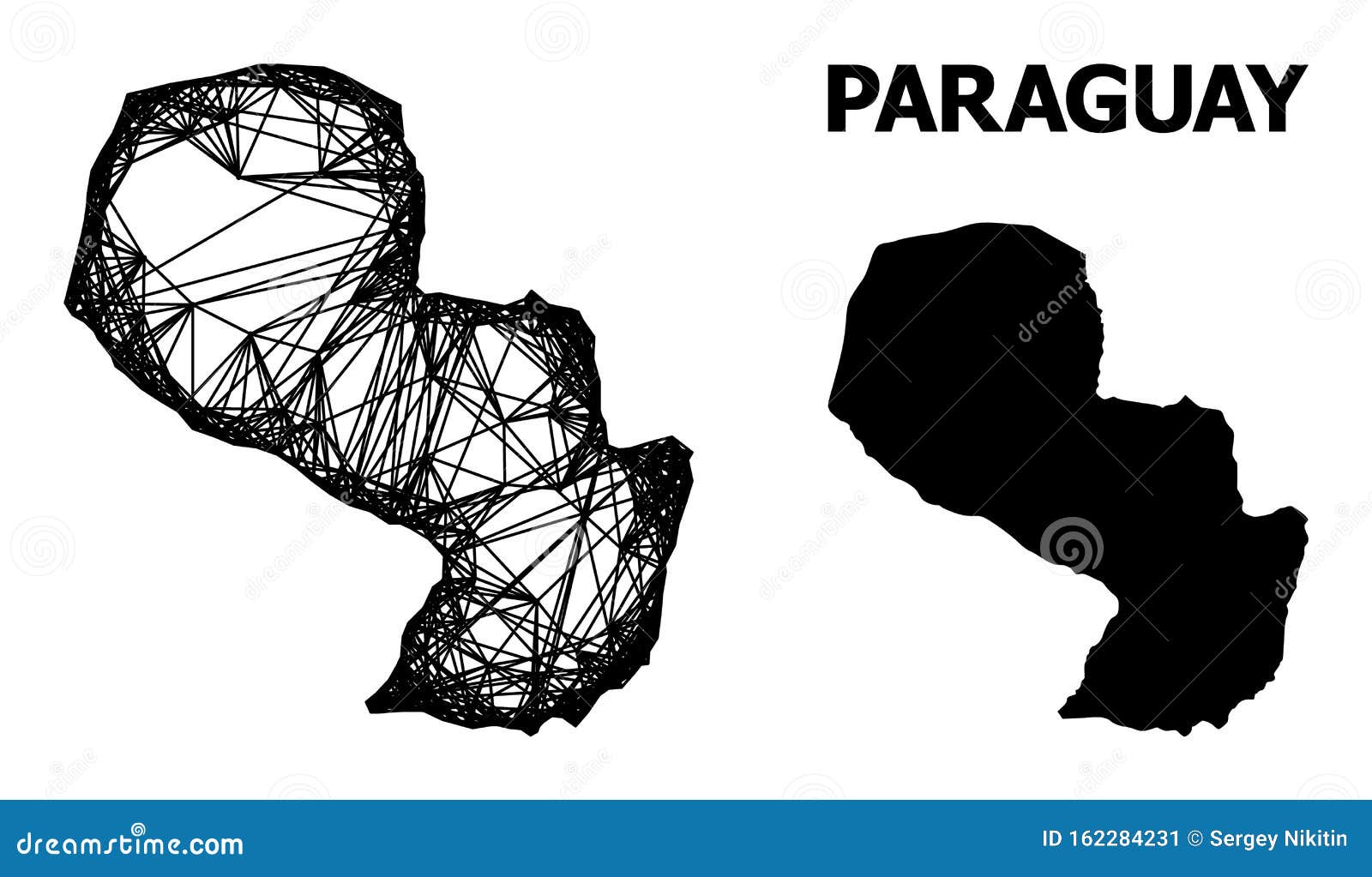 Carcass Map of Paraguay stock illustration. Illustration of state ...