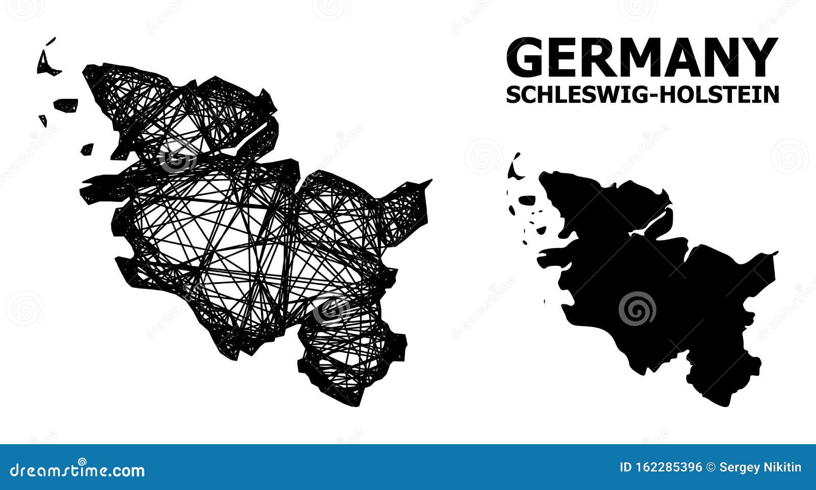 Carcass Map of Schleswig-Holstein State Stock Illustration ...