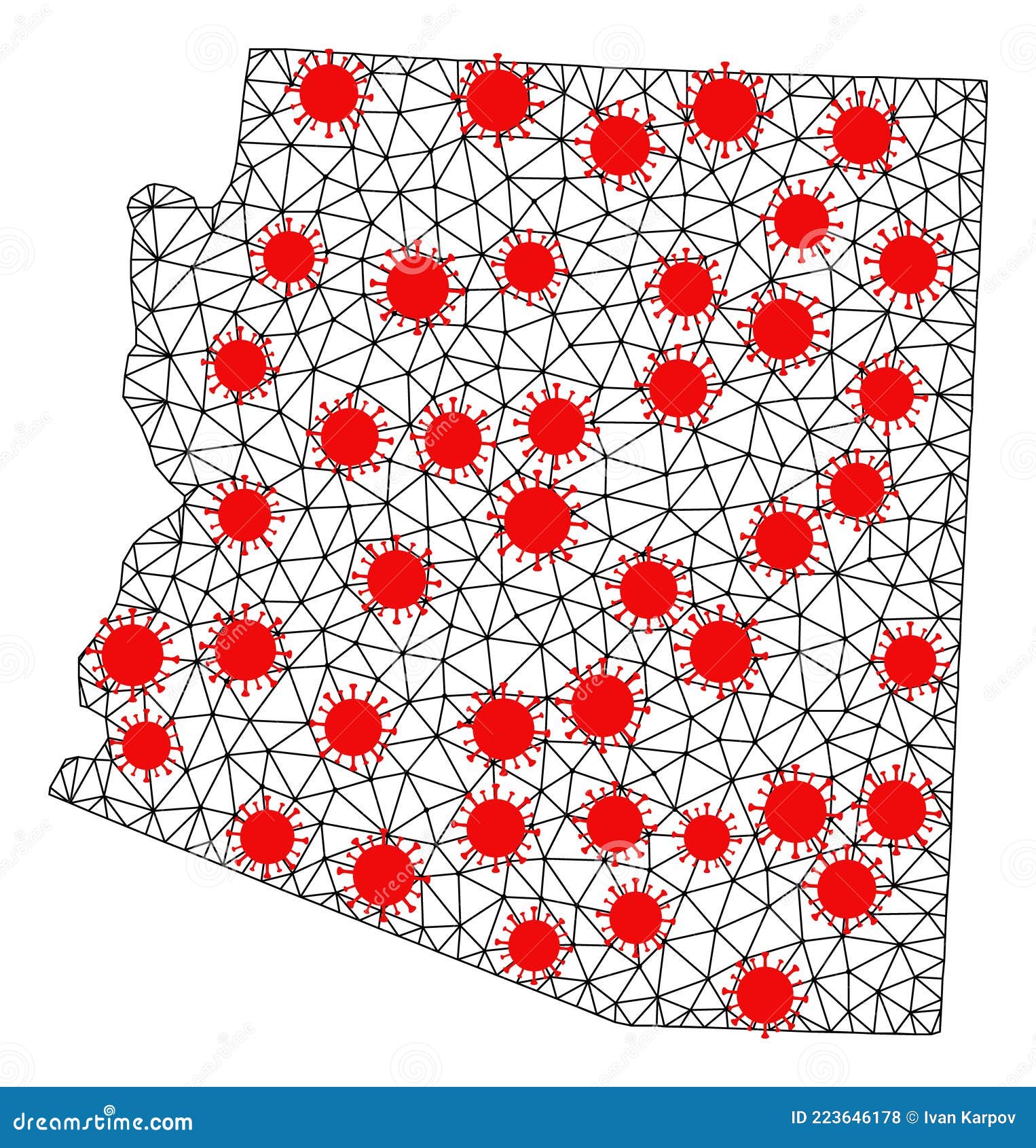 Lockdown Arizona, Outline Map Coronavirus, Outbreak Quarantine Stock ...