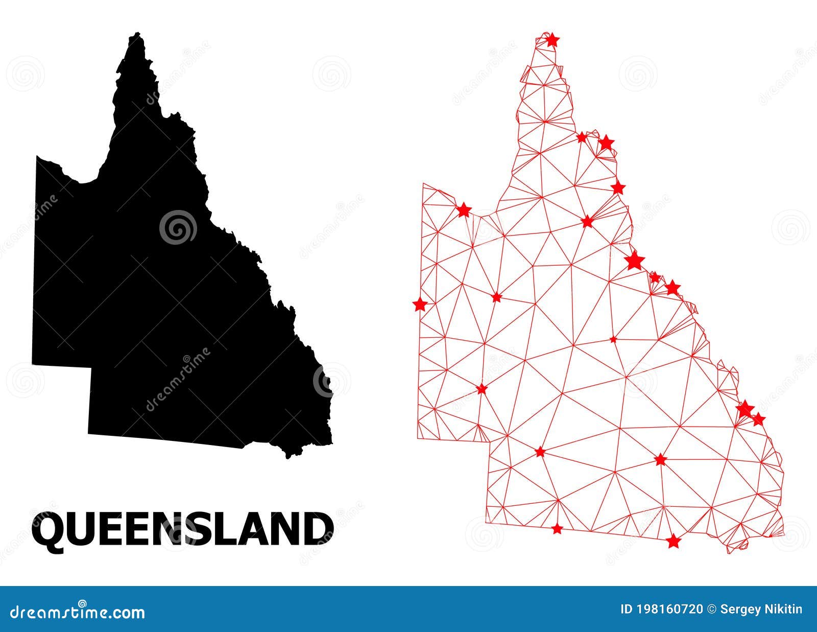 Queensland Map Vector Silhouette Illustration Isolated On White ...